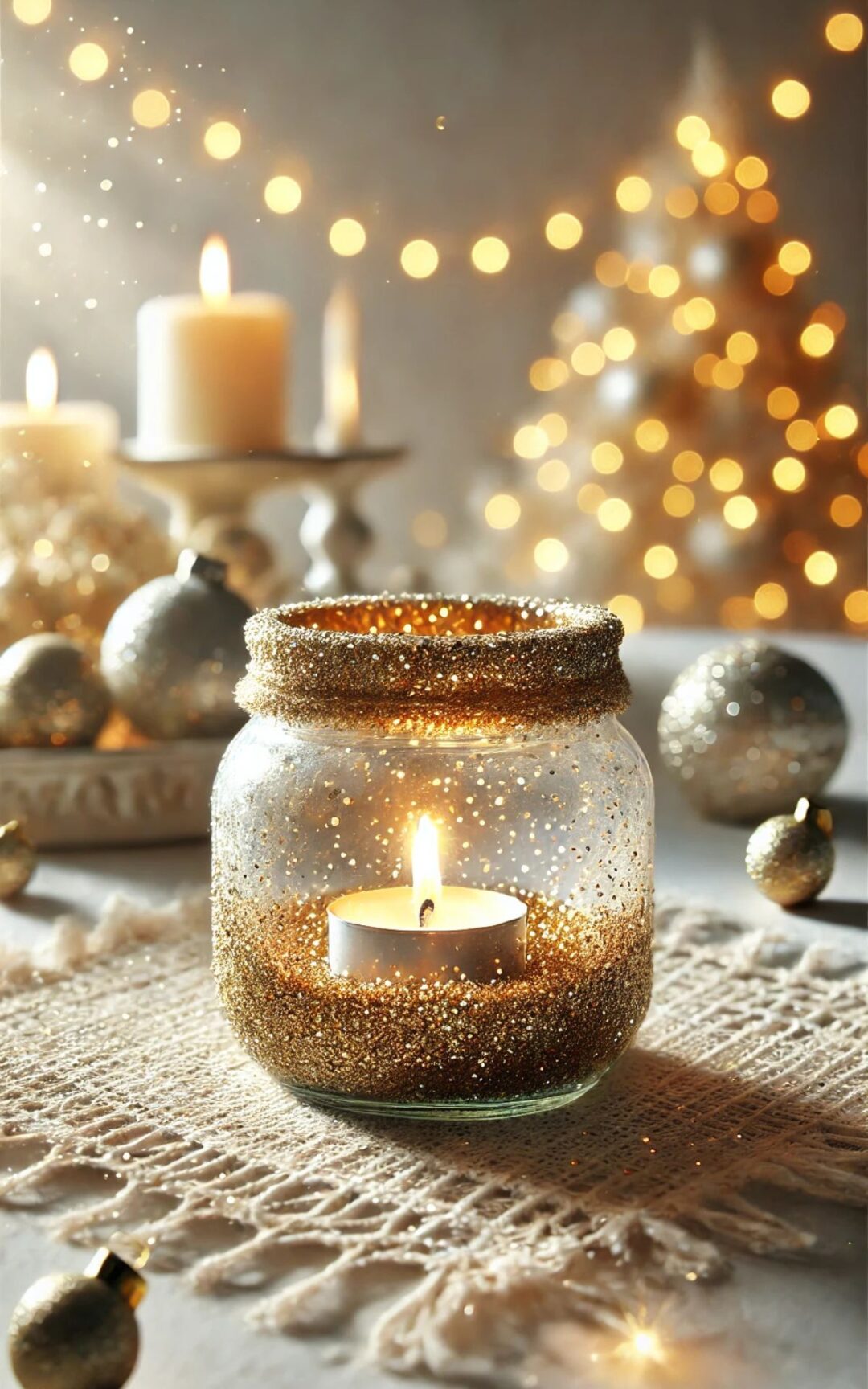 Glitzer-Windlichter aus Glas basteln - Perfekt für die Silvester-Deko