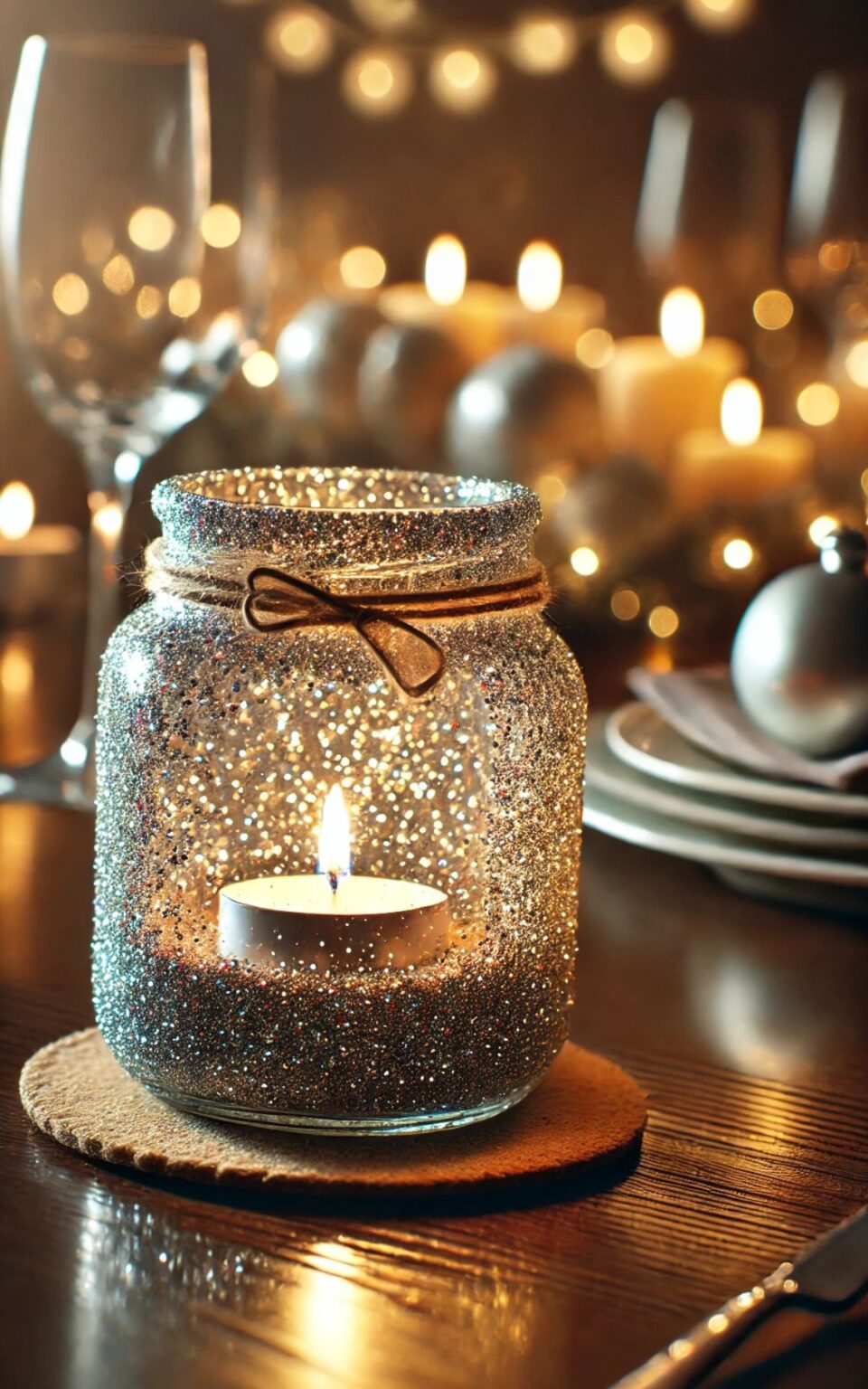 Glitzer-Windlichter aus Glas basteln - Perfekt für die Silvester-Deko